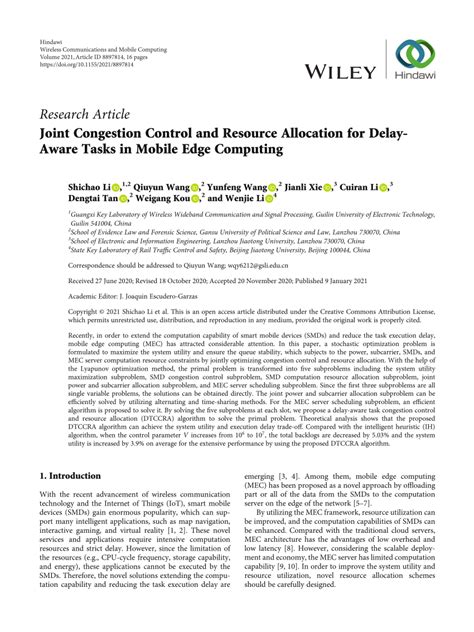 Pdf Joint Congestion Control And Resource Allocation For Delay Aware