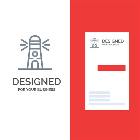 Lighthouse Building Navigation House Grey Logo Design And Business Card Template 15168208 Vector