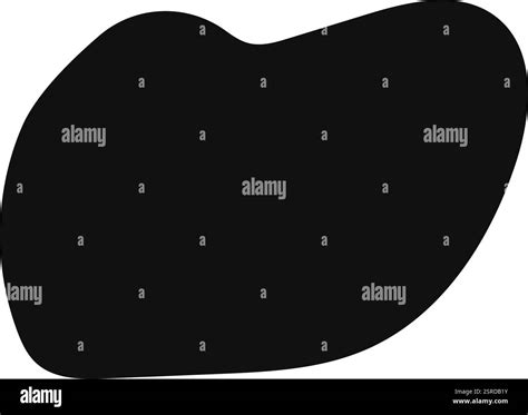 Simple Minimal Black Irregular Rounded Abstract Organic Blob Shape On White Background Creating