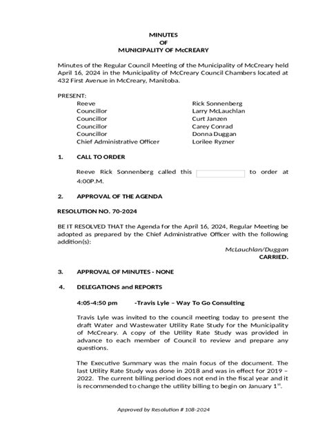 Reeve Rick Sonnenberg Called Thisto Order At 400p Doc Template Pdffiller