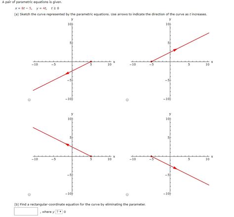 Solved A Pair Of Parametric Equations Is Given A Sketch Chegg
