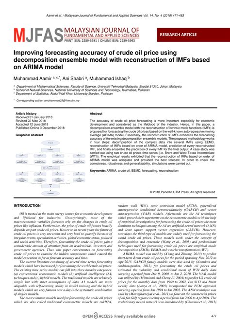 Pdf Improving Forecasting Accuracy Of Crude Oil Prices Using