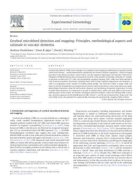 Pdf Cerebral Microbleeds And Cognition Monica Saini
