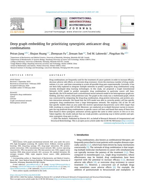 pdf deep graph embedding for prioritizing synergistic anticancer drug