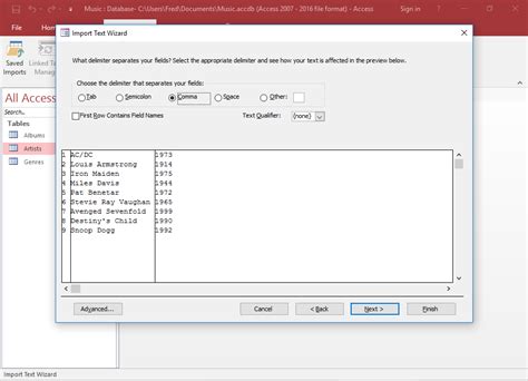 Access 2016 Import Data Into Access