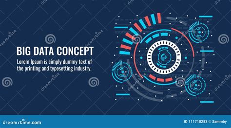 Big Data Visualization Hud Graphics Elements Information Stream And