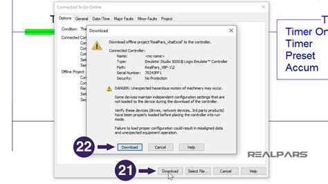 how to configure excel read communication from plc dde realpars
