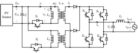 Circuit Schematic Of Flyback Pv Inverter Power Stage Based On Two Download Scientific Diagram