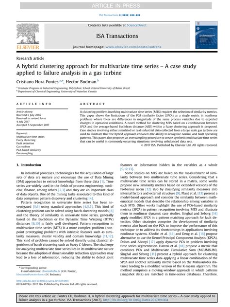 pdf a hybrid clustering approach for multivariate time series a