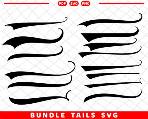 Bundle Tails Svg Baseball Tail Baseball Font Tails Svg Underline Svg Text Tail Svg For Cricut