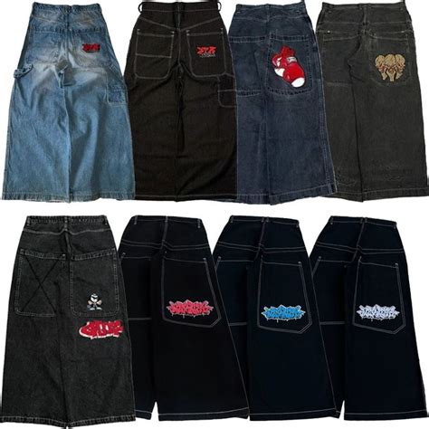 Y2k Baggy Jeans Men Harajuku 2000s Vintage Embroidered High Quality