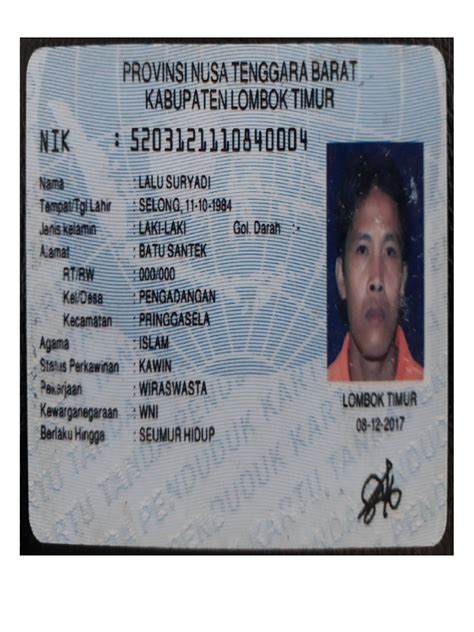Data Ktp Bpk Lalu Suryadi Pdf