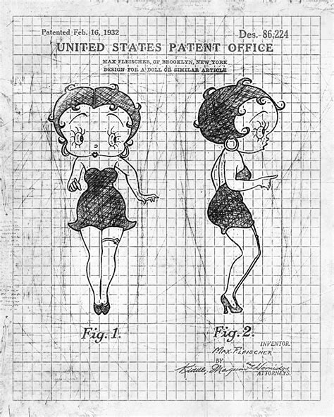 Betty Boop And Bimbo Betty Boop Patent Betty Boop Art Etsy