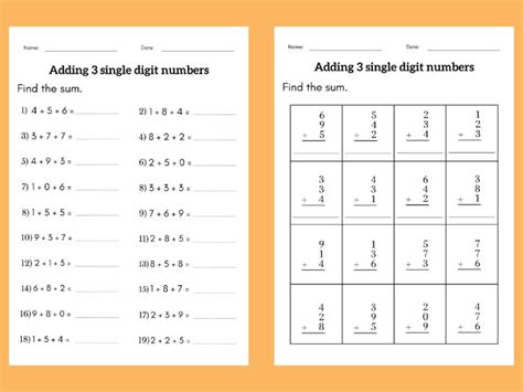 adding 3 single digit numbers worksheet 3rd grade 3 digit addition
