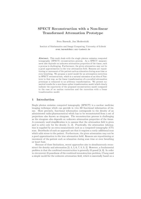 Pdf Spect Reconstruction With A Non Linear Transformed Ceur