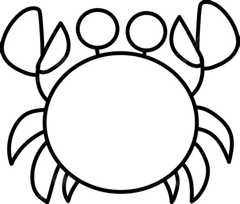 Crab Outline Isolated On A White Background Design Drawing Logo Vector