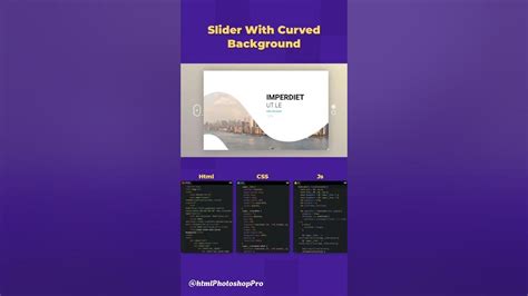 Slider With Curved Background Using Html Css Htmlcss Viralshort Shortsvideo Short Shorts