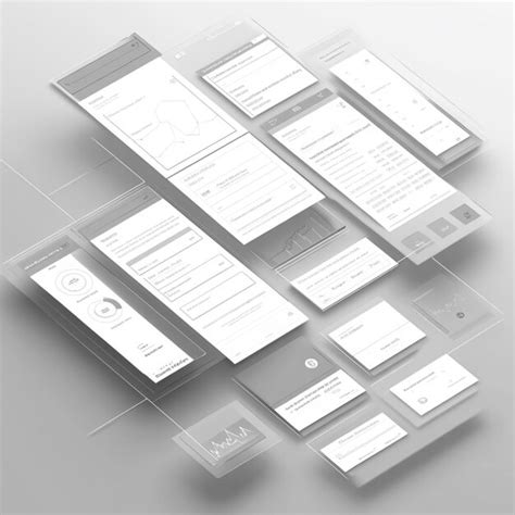 Wireframe For A Mobile Banking App With Key Features Like Account Overview And Transaction