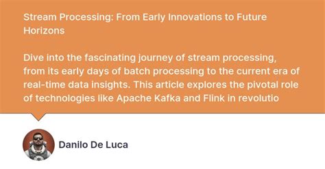 Danilo Pereira De Luca On Linkedin Streamprocessingjourney