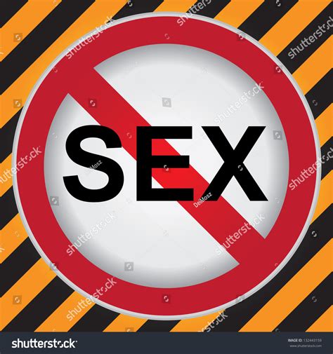 Circle Prohibited Sign For No Sex Sign In Caution Zone Dark And Yellow Background Stock Photo