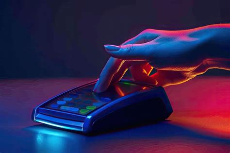 Hand Using Digital Payment Terminal For Secure Transactions Premium Ai Generated Image