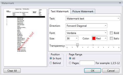 Watermark Settings