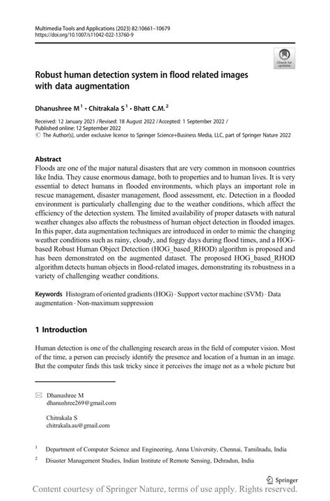 robust human detection system in flood related images with data