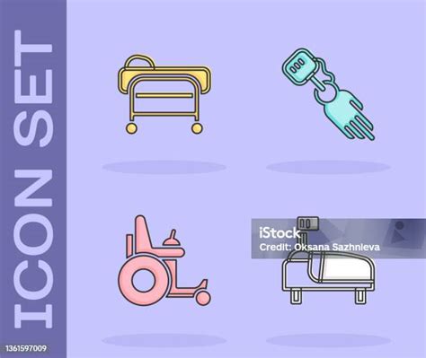 병원 침대 들것 전동 휠체어 및 보철손 아이콘을 설정합니다 벡터 건강 진단에 대한 스톡 벡터 아트 및 기타 이미지 건강 진단 건강관리와 의술 교통수단 Istock