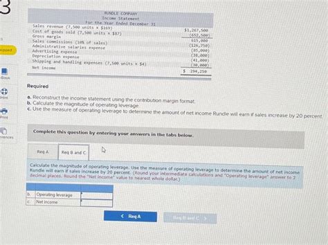 Solved Required A Reconstruct The Income Statement Using