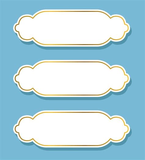 벡터 이슬람 텍스트 상자 제목 프레임 아랍어 프레임 컬렉션 그림 설정 프리미엄 벡터