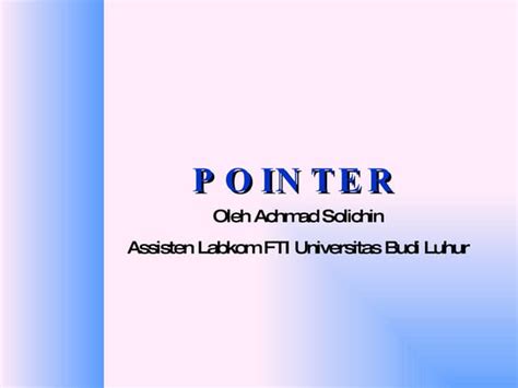 Pointer Ppt