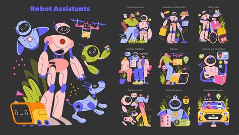 Robot Assistants Flat Illustration 46422679 Vector Art At Vecteezy
