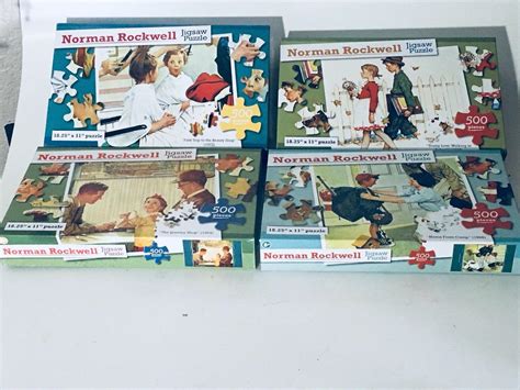 4 Norman Rockwell Puzzle 500 Pieces Each 1915715731