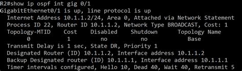 Show Ip Ospf Int Gig 01 The Bryant Advantage