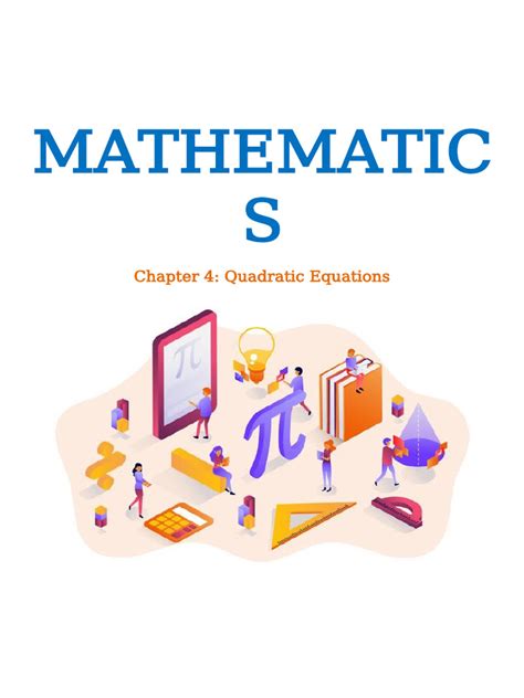 Chapter 4 Quadratic Equations Pdf Factorization Quadratic Equation