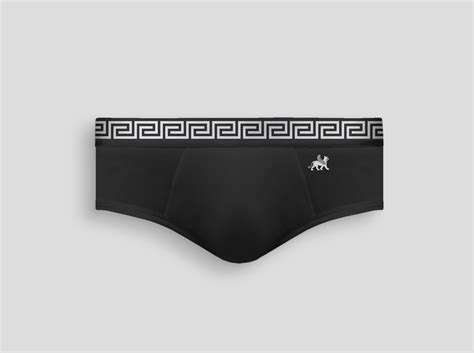 s 06 stretch cotton brief black white — nikos sculpture