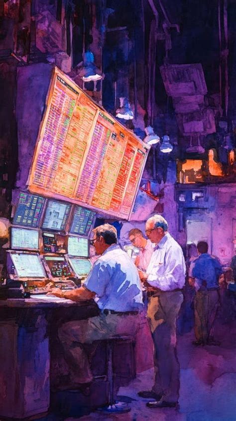 Busy Trading Floor With Financial Analysts Monitoring Stock Market Data