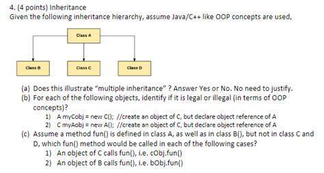solved 4 4 points inheritance given the following