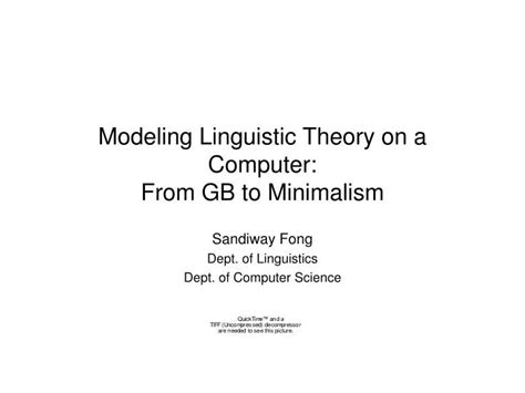 Ppt Modeling Linguistic Theory On A Computer From Gb To Minimalism