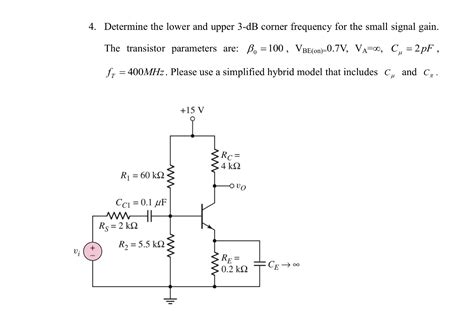 solved determine the lower and upper 3 db corner frequency