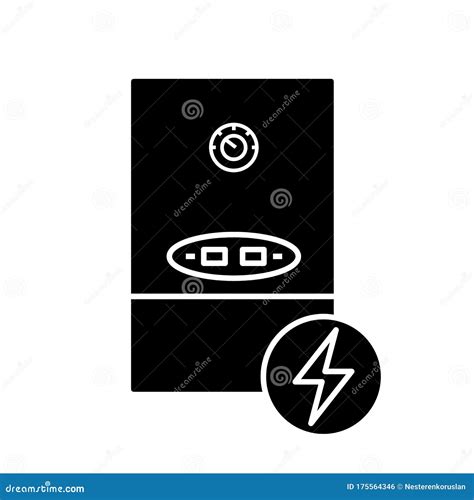 Electric Heating Boiler Glyph Icon Stock Vector Illustration Of