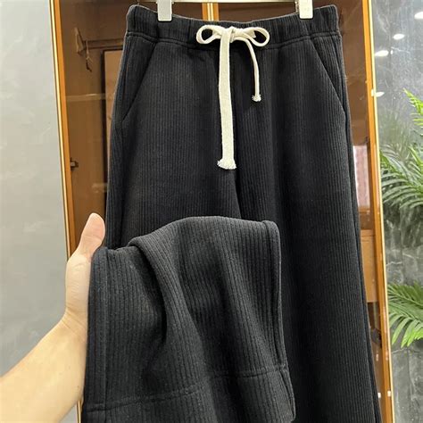 Badu Bg Есен и зима 2023 г Нови широки ежедневни панталони с връзки и еластична талия плюс