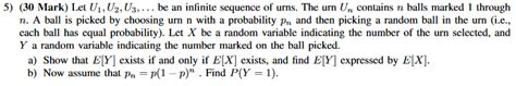 Solved Mark Let U U U Be An Infinite Sequence Of Chegg