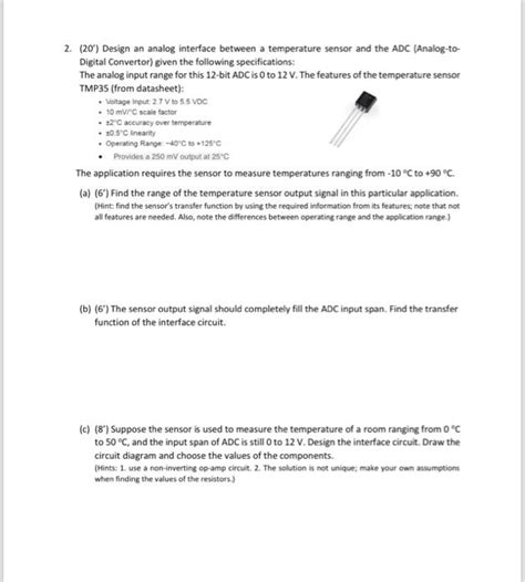 solved 2 20′ design an analog interface between a