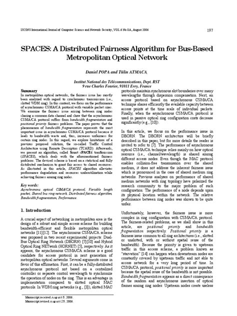 Spaces A Distributed Fairness Algorithm For Bus Based Metropolitan Optical Network Pdf