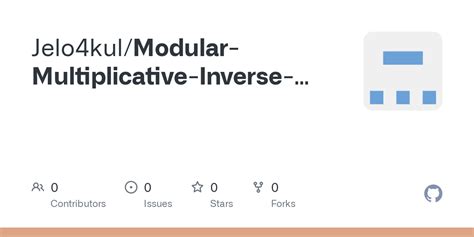 Github Jelo4kulmodular Multiplicative Inverse Rust