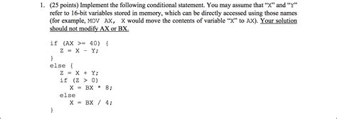 Solved 1 25 Points Implement The Following Conditional