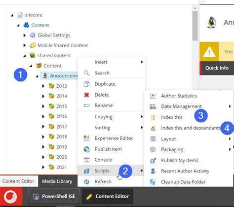 Sitecore Powershell Indexing On Context Menu Cms Sky