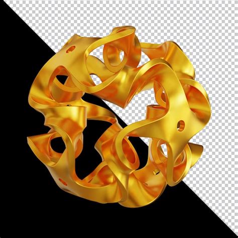 Premium Psd Golden Geometric Shapes In Abstract 3d Composition