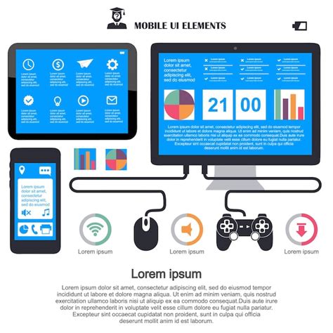 premium vector user interface on digital devices tablets mobile